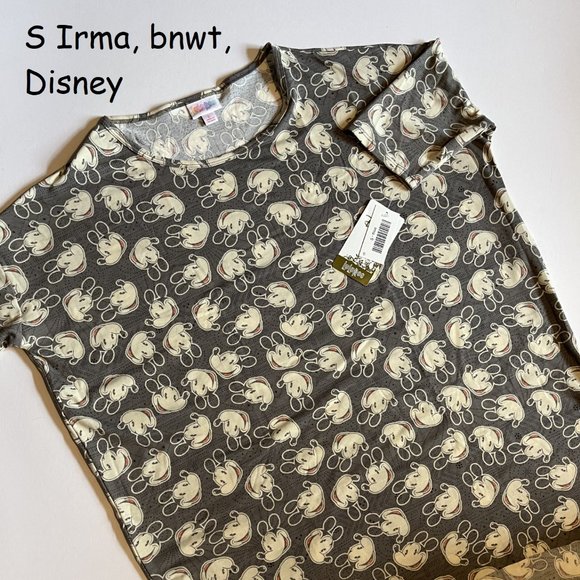 LuLaRoe | Tops | Small Lularoe Irma Oversized Tunic Disney Grey With ...